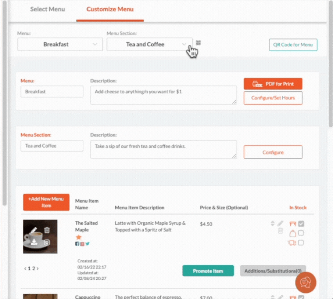Creating Adding And Editing Menu Items Food And Drink